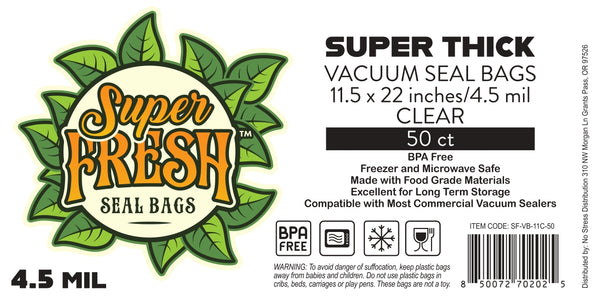 Super Fresh 11.5” x 22” Clear 50 PACK - No Stress Distribution